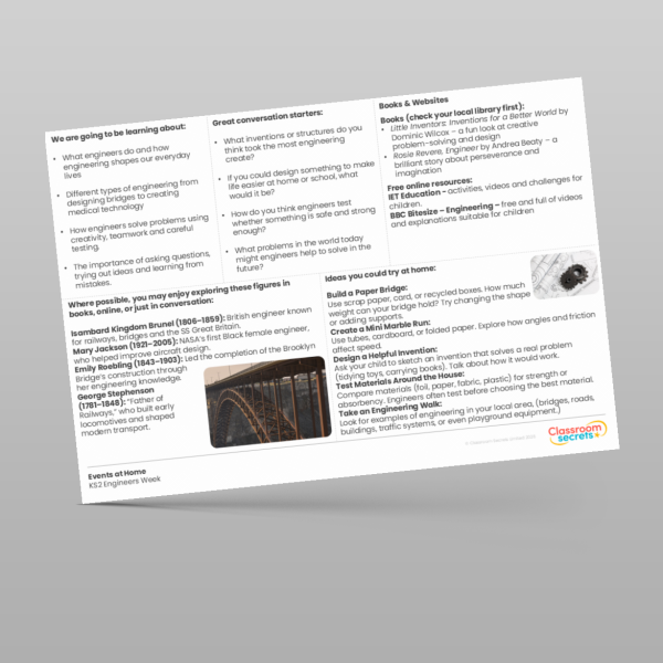 KS2 Engineers Week At Home Resource | Classroom Secrets