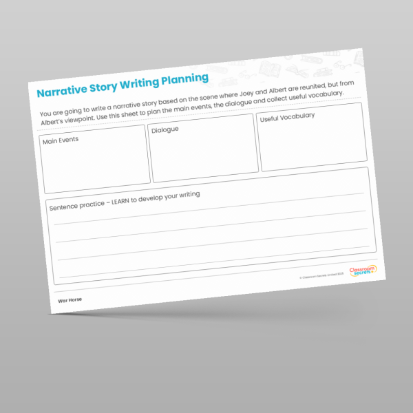 UKS2 War Horse Writing Planning And Word Bank Resource | Classroom Secrets