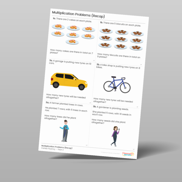 Year 2 Multiplication Problems Recap Varied Fluency Resource ...