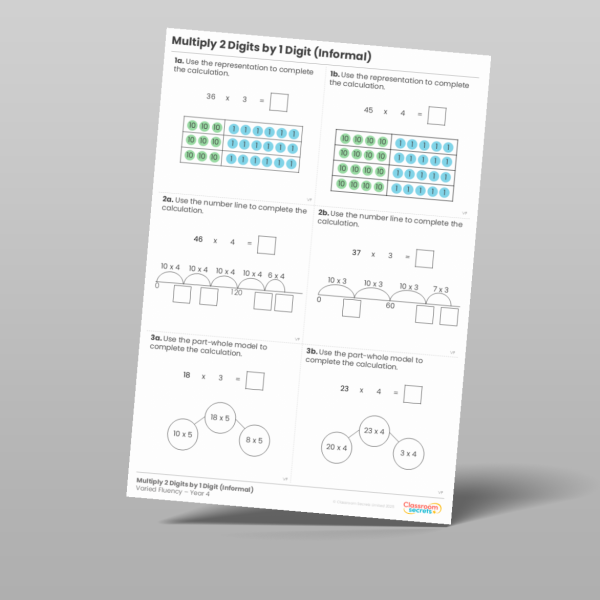 Multiply 2 Digits by 1 Digit (Informal) Varied Fluency Resource | Classroom Secrets