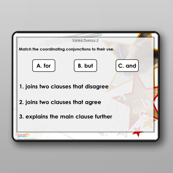 Year 3 Coordinating Conjunctions Modelling Ppt Resource Classroom Secrets