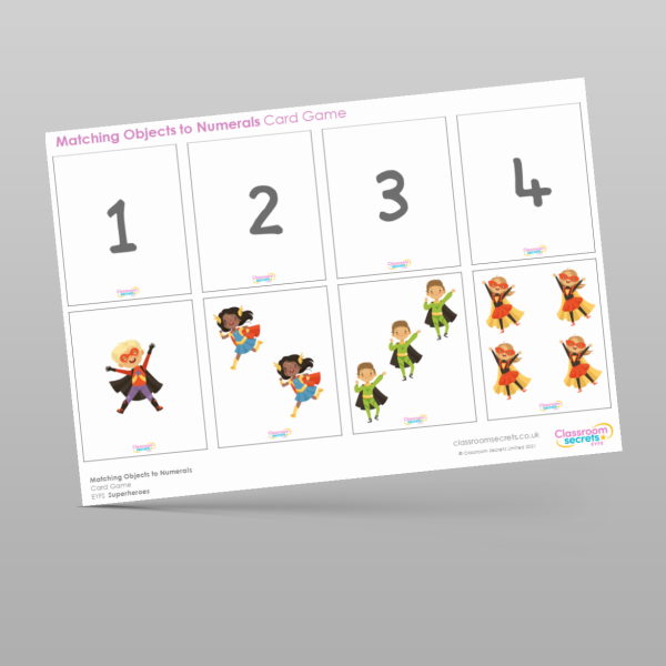 Eyfs Superheroes Matching Objects To Numerals Resource | Classroom Secrets