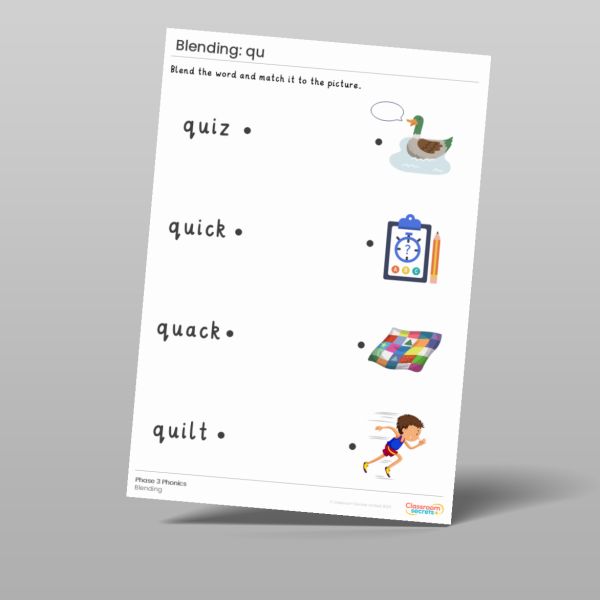 Eyfs Phonics Blending Activities Qu Resource | Classroom Secrets