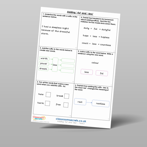 Year 2 Adding Ful And Less Mixed Activity Resource | Classroom Secrets