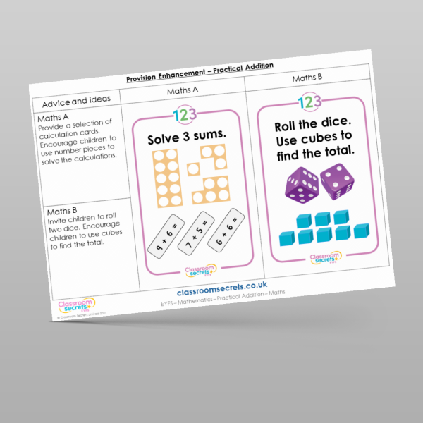 Eyfs Practical Addition Provision Enhancement Resource | Classroom Secrets