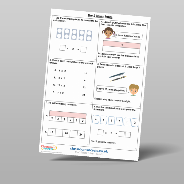 Year 2 The 2 Times Table Mixed Activity Resource | Classroom Secrets