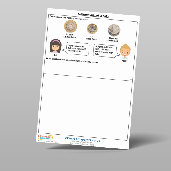 Year 5 Convert Units Of Length Discussion Problem Resource | Classroom ...