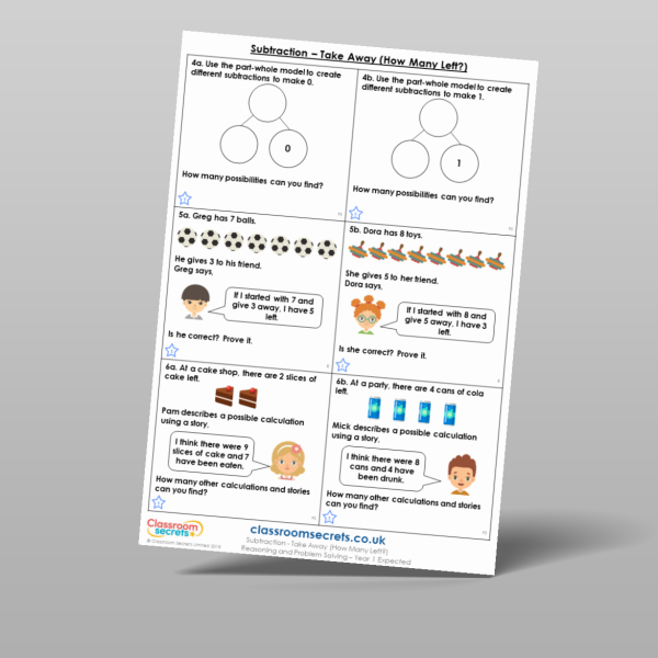 Year 1 Subtraction Take Away How Many Left Reasoning And Problem ...