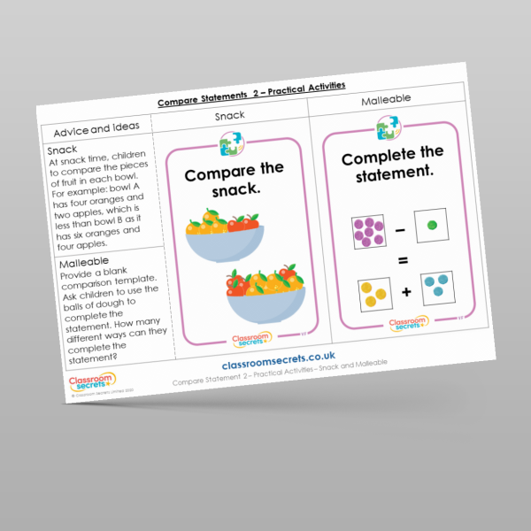 Year 1 Compare Statements 2 Practical Activities Resource | Classroom ... Year 1 Compare Statements 2 Practical Activities Resource | Classroom ...