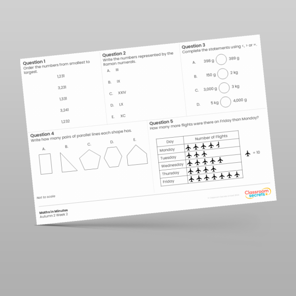 Year 4 Autumn Week 8 Maths In Minutes Resource | Classroom Secrets