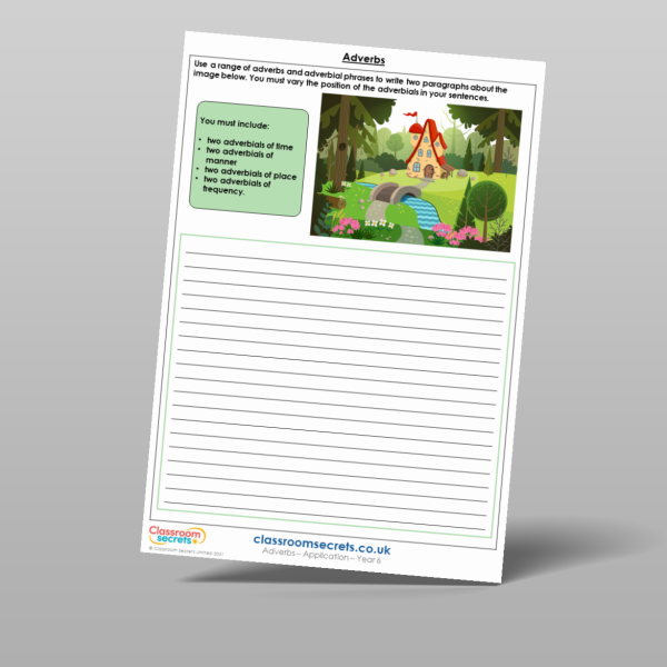 Year 5 Adverbs Application Resource | Classroom Secrets