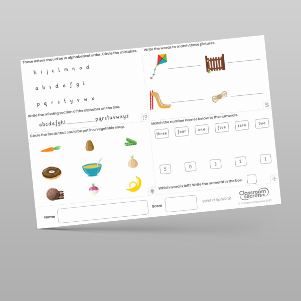 Year 1 Early Morning Work Spring Week 2 Resource | Classroom Secrets