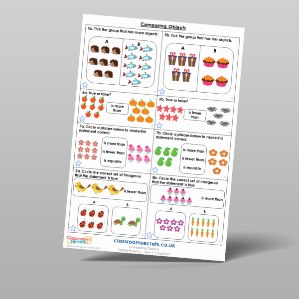 Year 1 Comparing Objects Varied Fluency Resource Classroom Secrets