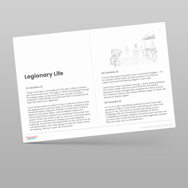 Year 3 Reading Skills Legionary Life Resource | Classroom Secrets