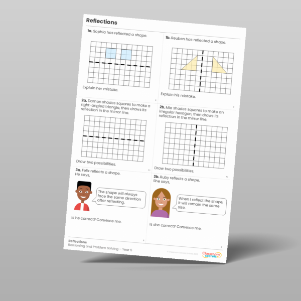 Year 5 Reflections Reasoning And Problem Solving Resource | Classroom ...