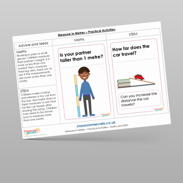 Year 2 Measure In Metres Practical Activities Resource | Classroom Secrets