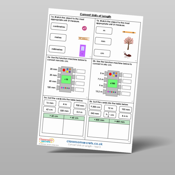 Year 5 Convert Units Of Length Varied Fluency Resource | Classroom Secrets