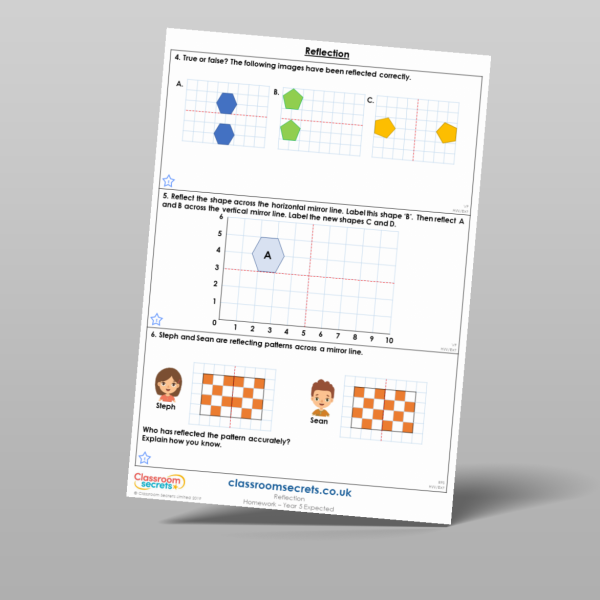 Year 5 Reflection Homework Resource | Classroom Secrets