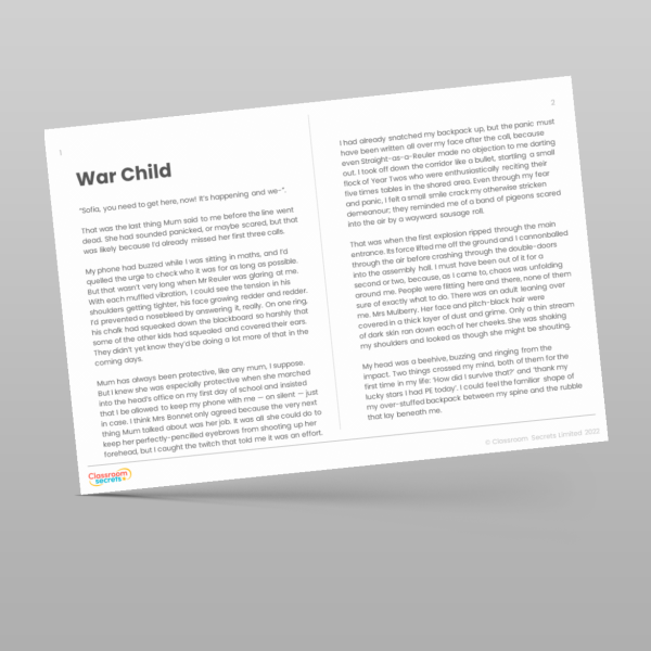 Year 6 Reading Skills War Child Resource | Classroom Secrets