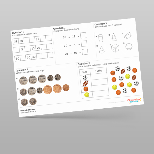 Year 2 Summer 2 Week 3 Maths In Minutes Resource | Classroom Secrets