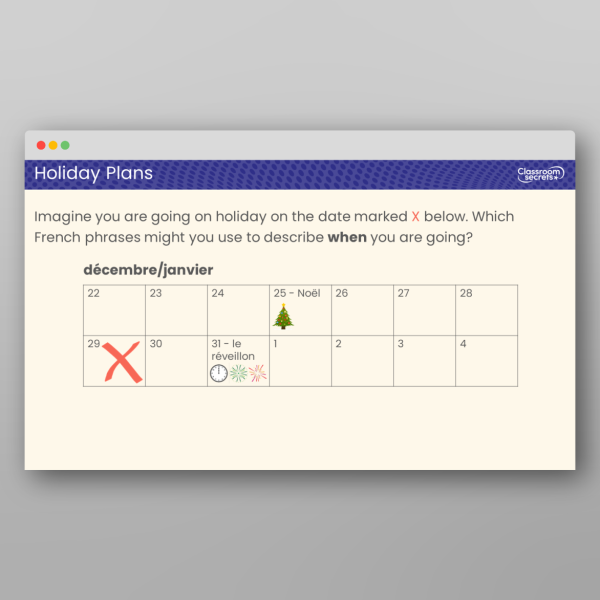 Year 6 French Holiday Plans Teaching Ppt Resource | Classroom Secrets