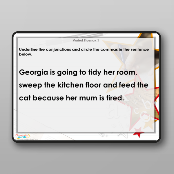 Year 2 Consolidating Commas And Conjunctions Modelling Ppt Resource Classroom Secrets