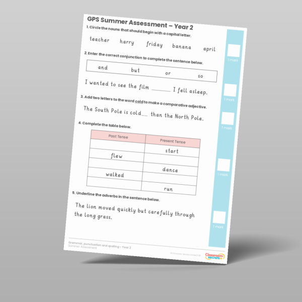 Year 2 Summer Term Gps Assessment Resource | Classroom Secrets