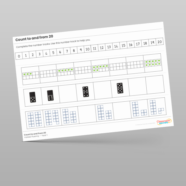 Year 1 Count To And From 20 Varied Fluency Resource | Classroom Secrets