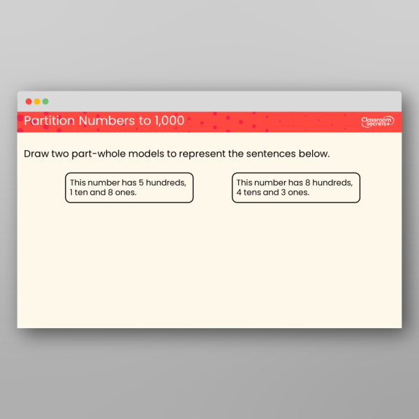 Year 4 Partition Numbers To 1 000 Teaching Ppt Resource | Classroom Secrets