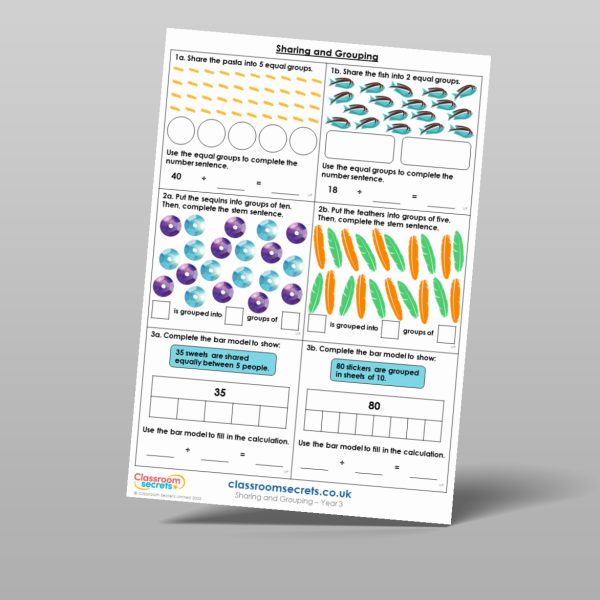 Year 3 Sharing And Grouping Varied Fluency Resource | Classroom Secrets