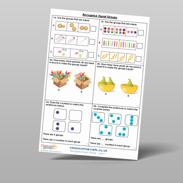 Year 1 Recognise Equal Groups Varied Fluency Resource | Classroom Secrets