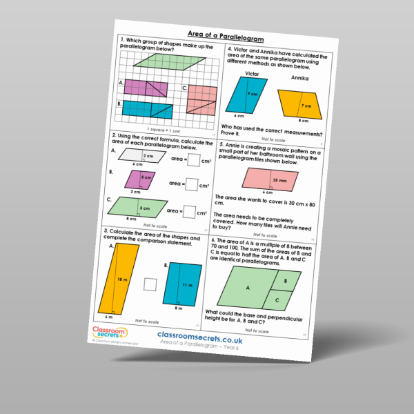 Year 6 Area Of A Parallelogram Mixed Activity Resource | Classroom Secrets