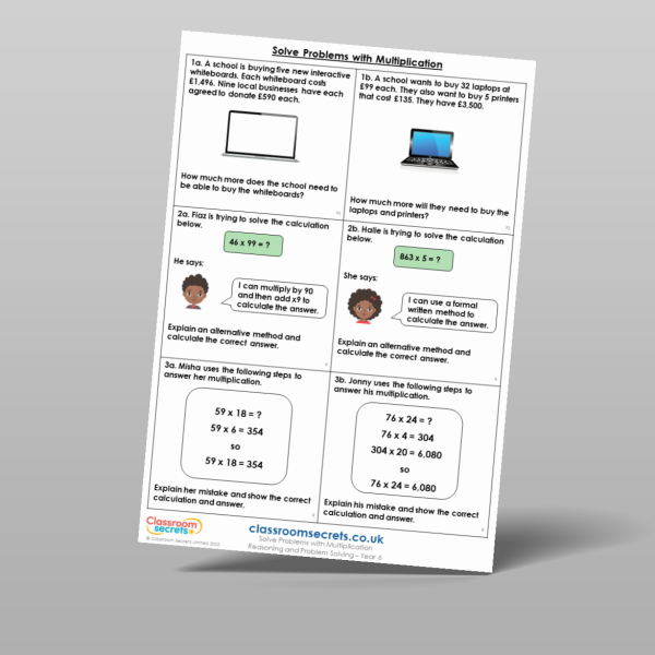 Year 6 Solve Problems With Multiplication Reasoning And Problem Solving Resource | Classroom Secrets