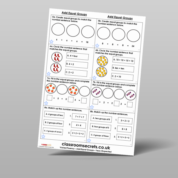 Year 2 Add Equal Groups Varied Fluency Resource | Classroom Secrets