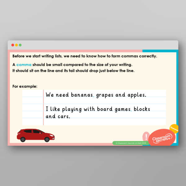 Year 2 Writing Lists Teaching Ppt Resource | Classroom Secrets