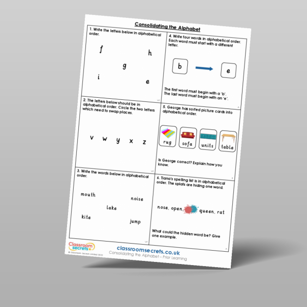 Year 2 Consolidating The Alphabet Prior Learning Resource | Classroom ...