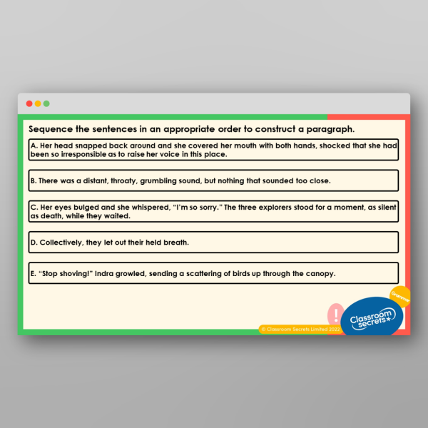 Year 6 Organising Sentences Within Paragraphs Teaching Ppt Resource ...