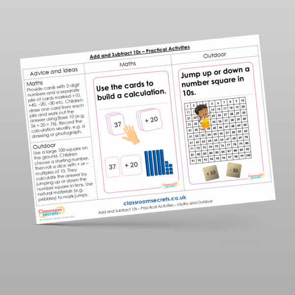 Year 2 Add And Subtract 10s Practical Activities Resource | Classroom ...