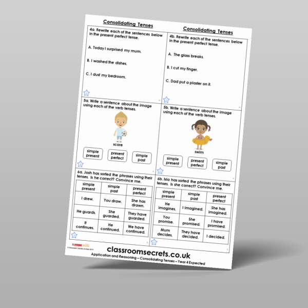 Year 4 Consolidating Tenses Application And Reasoning Resource ...