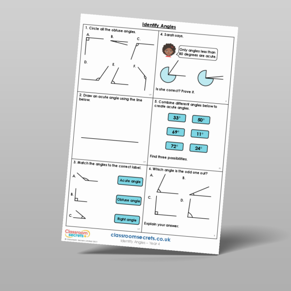 Year 4 Identify Angles Mixed Activity Resource | Classroom Secrets