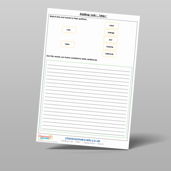 Year 3 Adding Sub Inter Application Resource | Classroom Secrets