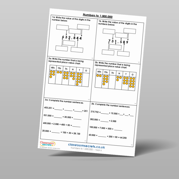 Year 6 Numbers To 1 000 000 Varied Fluency Resource Classroom Secrets