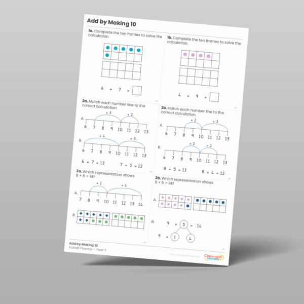 Year 2 Add By Making 10 Varied Fluency 2 Resource | Classroom Secrets