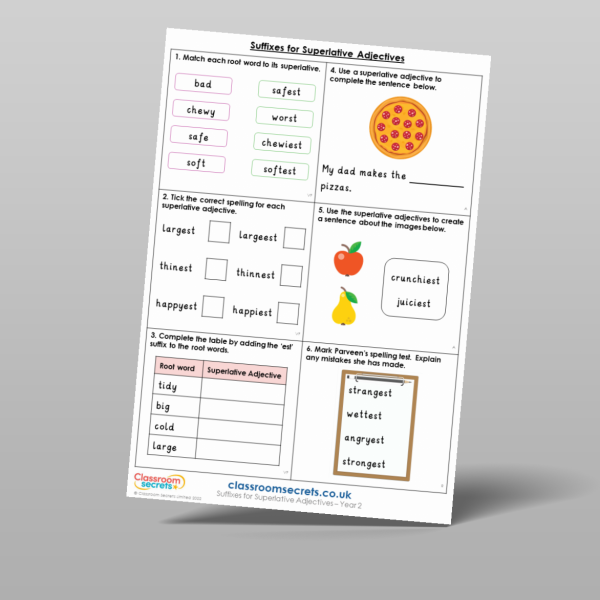 Year 2 Suffixes For Superlative Adjectives Mixed Activity Resource ...
