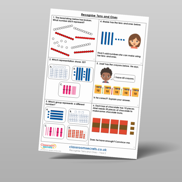 Year 2 Recognise Tens And Ones Mixed Activity Resource | Classroom Secrets