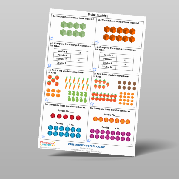Year 1 Make Doubles Varied Fluency Resource | Classroom Secrets