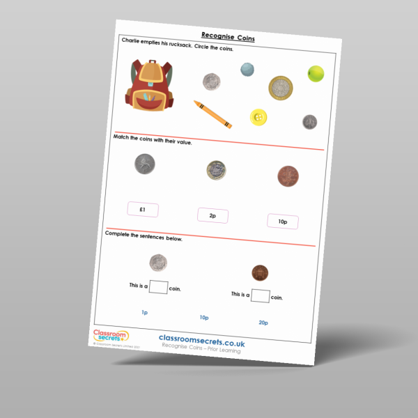 Year 1 Recognise Coins Prior Learning Resource | Classroom Secrets
