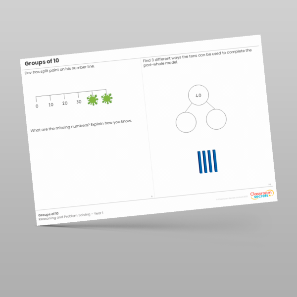 Year 1 Groups Of 10 Reasoning And Problem Solving Resource | Classroom ...
