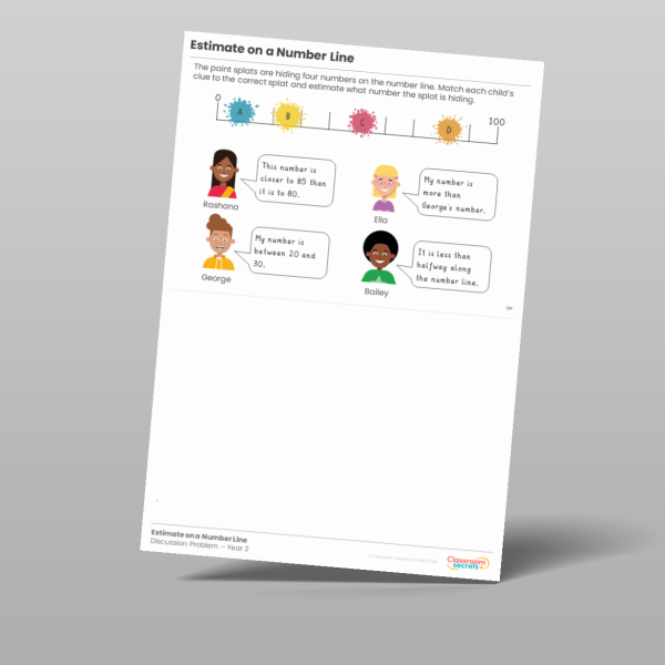 Year 2 Estimate On A Number Line Discussion Problem Resource ...