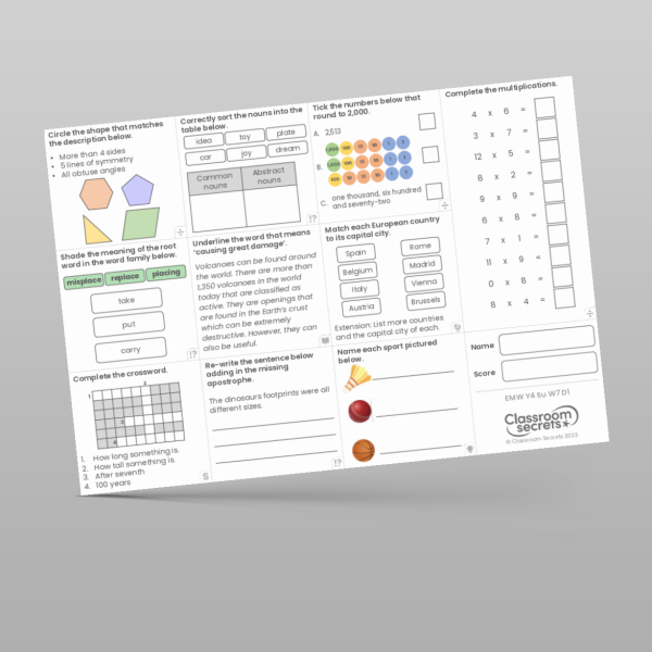 Year 4 Early Morning Work Summer Week 7 Resource | Classroom Secrets